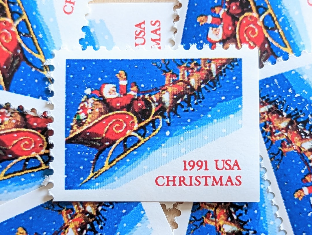10 Christmas Stamps, 1991 Unused Postage Stamps, 29 Cent Stamps ...