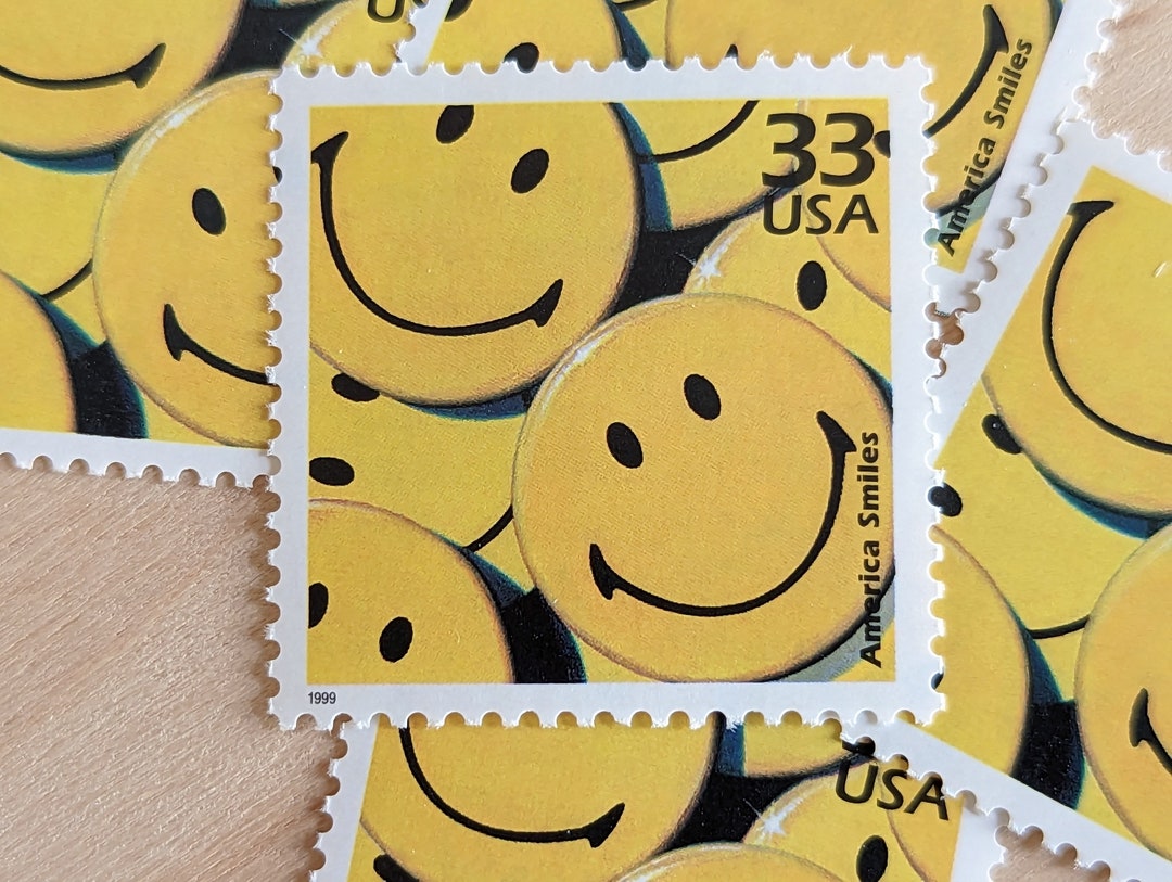 5 Smiley Face Stamps 33 Cent 1999 1970s Celebrate the - Etsy