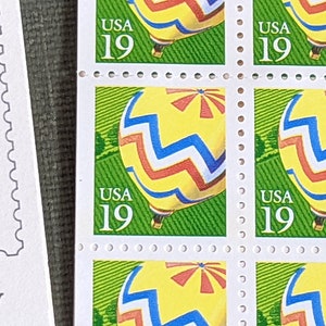 1991 Hot Air Balloon Stamps, Booklet of 20, 19 Cent Stamps, Air Travel ...
