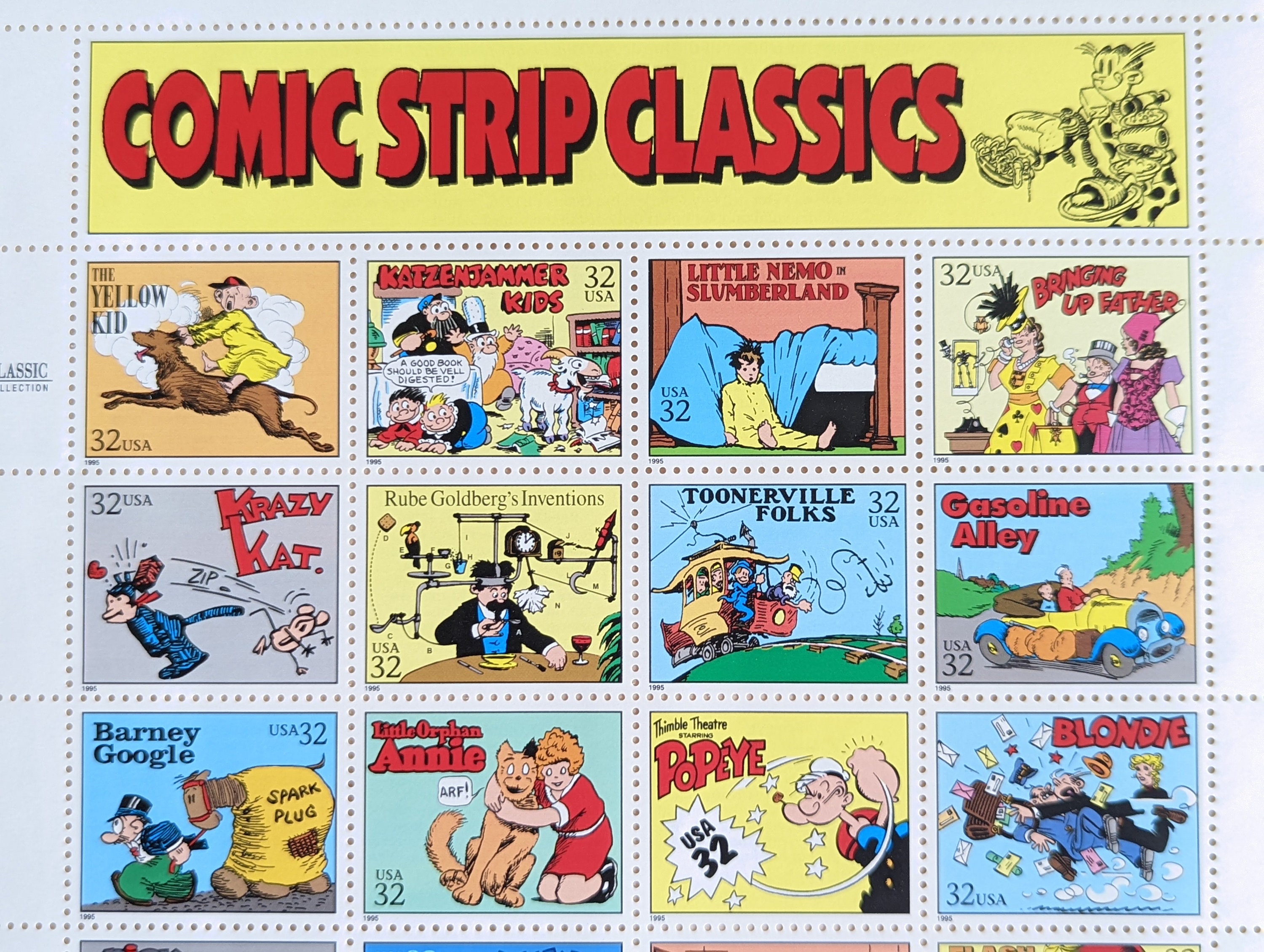 Comic Strip Classics Stamp Sheet of 20 Stamps 1995 32 Cent - Etsy Canada