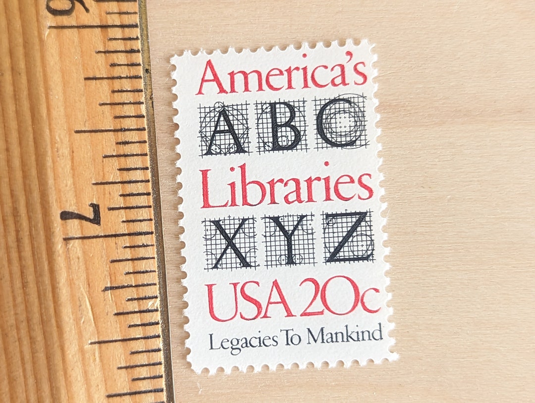 10 American Libraries Stamps, 1982 Unused Postage Stamps, 20 Cent ...