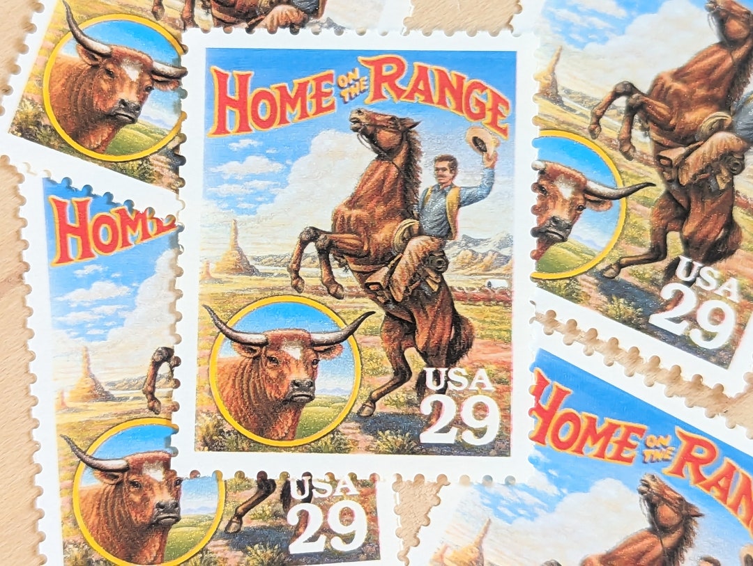 5 Home on the Range Stamps, 1994 Unused Postage Stamps, 29 Cent Stamps ...