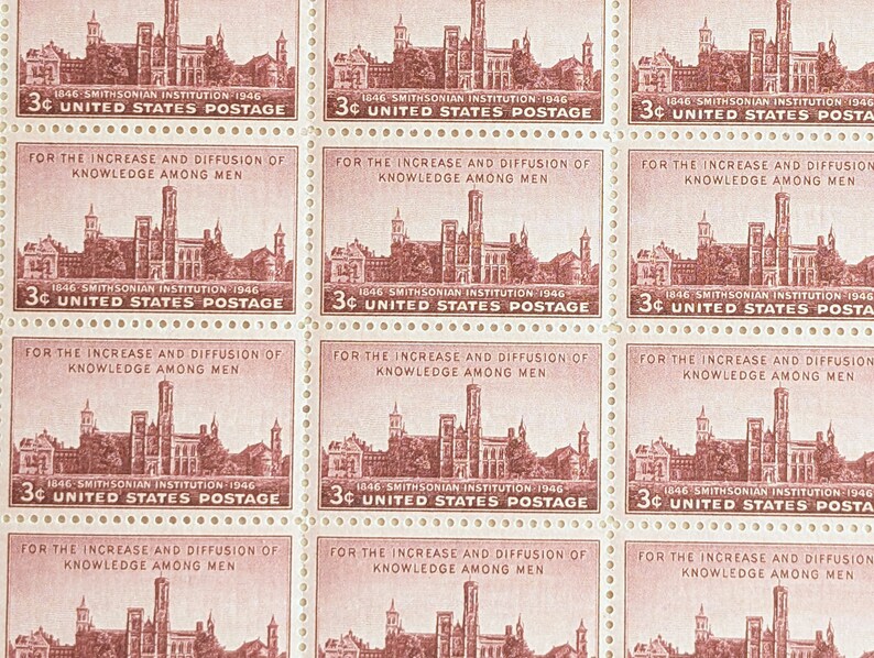 Smithsonian Institution Stamps, 3 Cent 1946 Unused US Postage Stamps ...