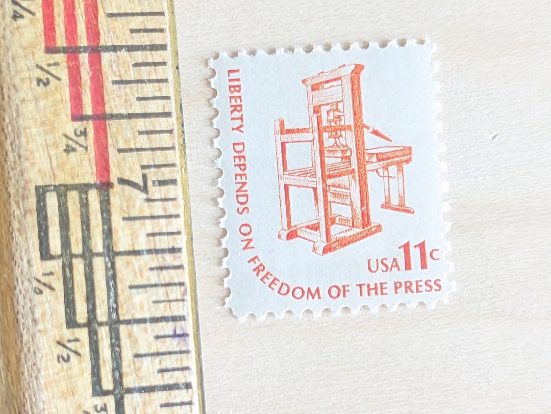 10 Liberty Depends on Freedom of the Press Stamps, 1977 Unused Postage ...