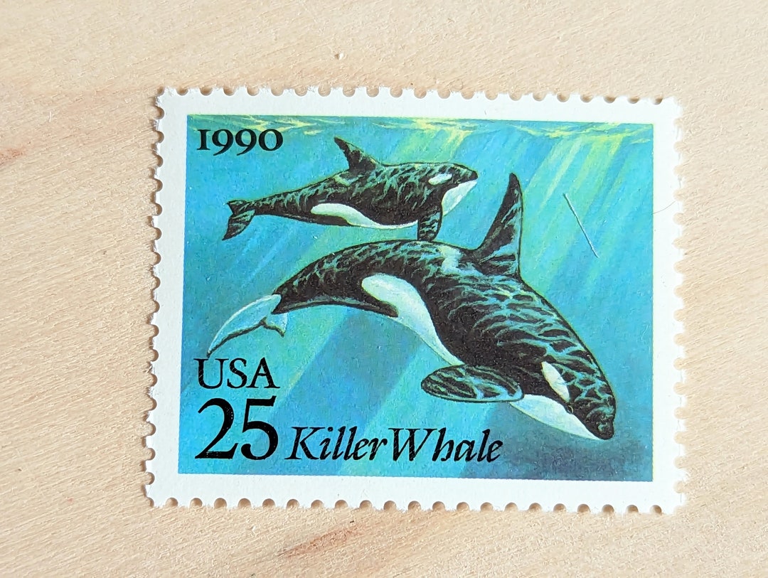 10 Killer Whale Stamps1990 Unused Postage Stamps 25 Cent - Etsy