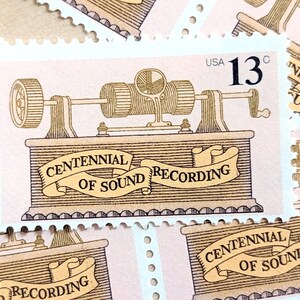 Set of 10 Centennial of Sound Recording Stamp, 13 Cent 1977 Unused ...