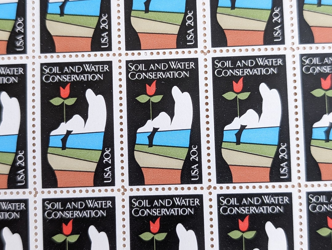Sheet of 50 Soil and Water Conservation Stamps, 20 Cent 1984 Unused ...