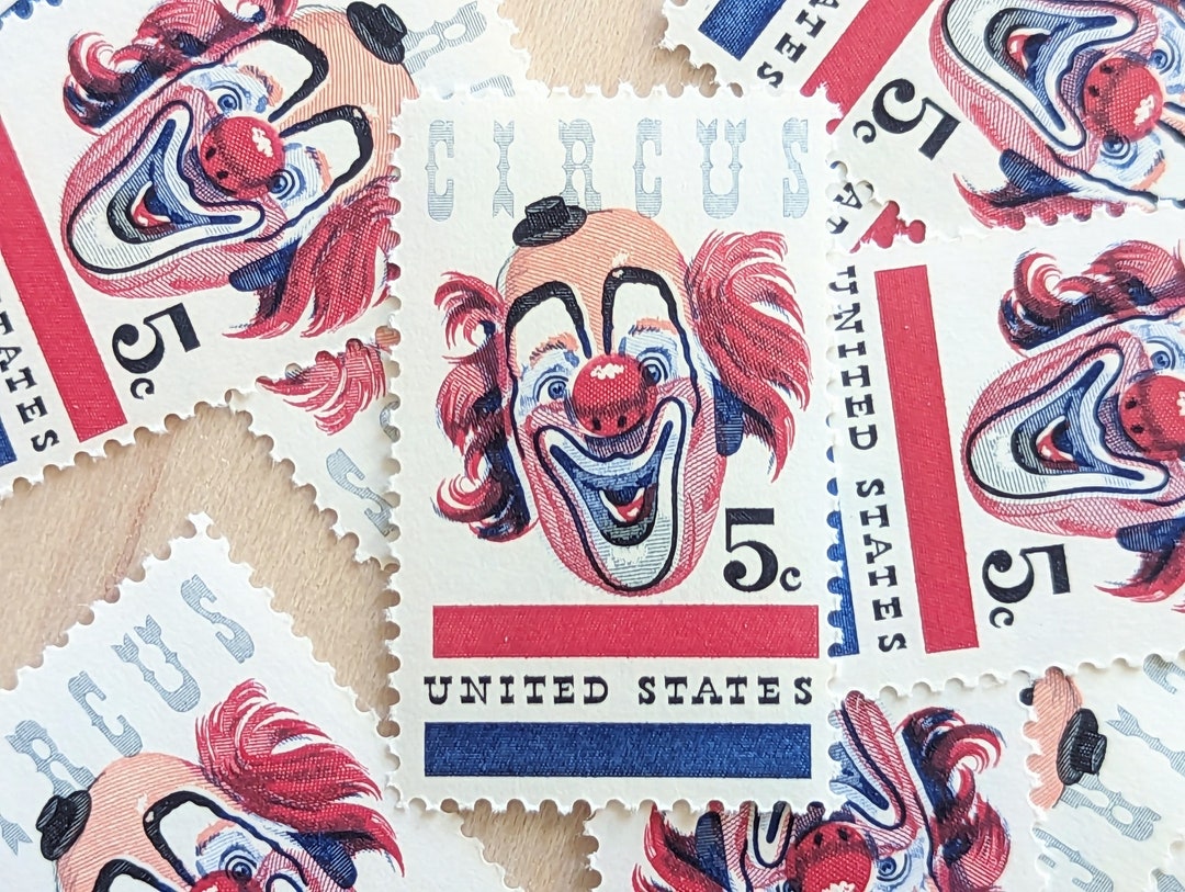 10 Circus Clown Stamps, Unused Postage Stamps, 5 Cent Stamps - Etsy