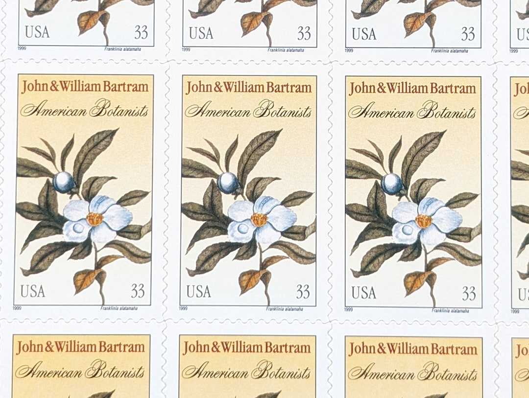 Sheet of 20 American Botanists John and William Bartram Stamps, Vintage ...
