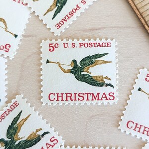 10 Christmas Angel Stamps, 5 Cent 1965 Unused Postage Stamps, Christmas ...
