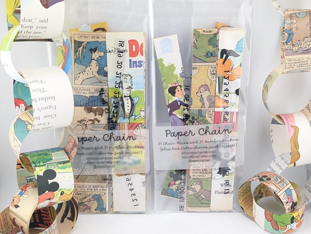 Disney Trip Count Down Paper Chain Kit, 31 Adhesive Chains and 31 ...