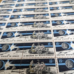 Sheet of 50 United States in Space, Decade of Achievement 8 Cent 1971 ...