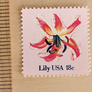 10 Lily Stamps, Unused Postage Stamps, 18 Cent Stamps, Pink Stamps ...