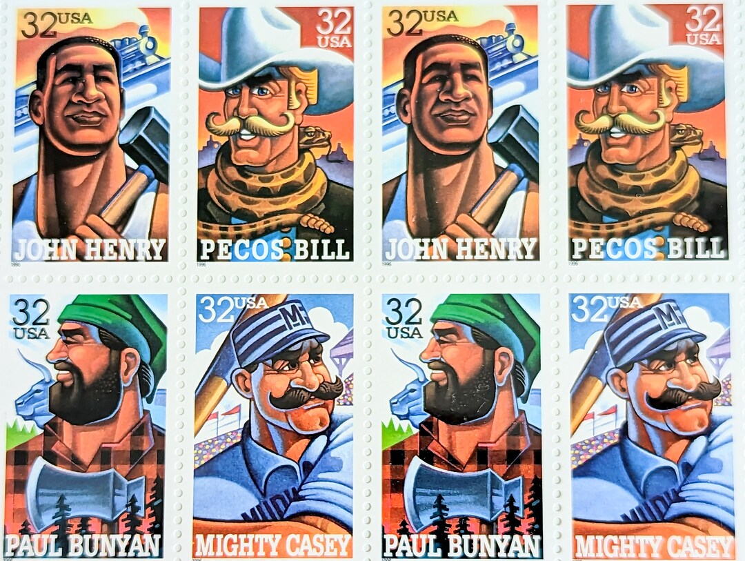 Folk Heros Unused US Stamp Sheet, 1995, Sheet of 20, 32 Cent Stamps ...