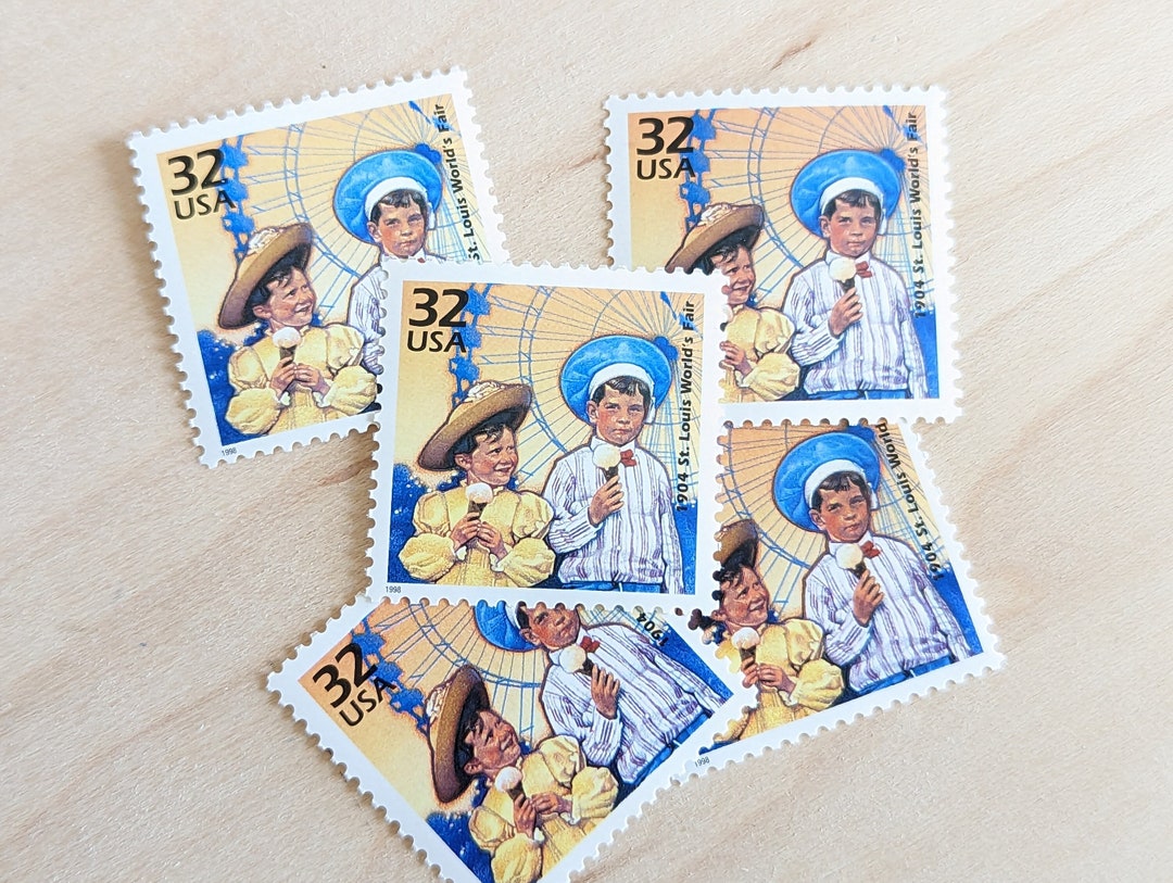5 St. Louis World's Fair Stamps, 32 Cent, 1998, 1900s, Celebrate the ...