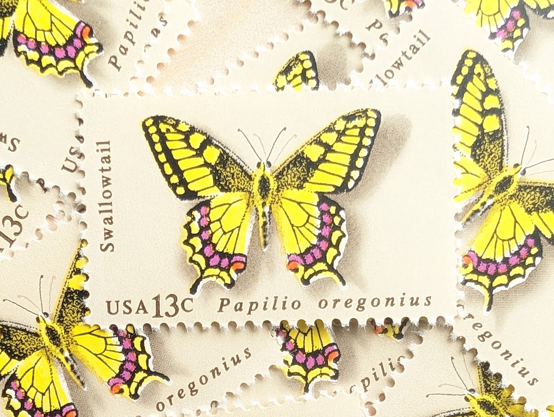 10 Swallowtail Butterfly Stamps, 1977 Unused Postage Stamps, 13 Cent ...