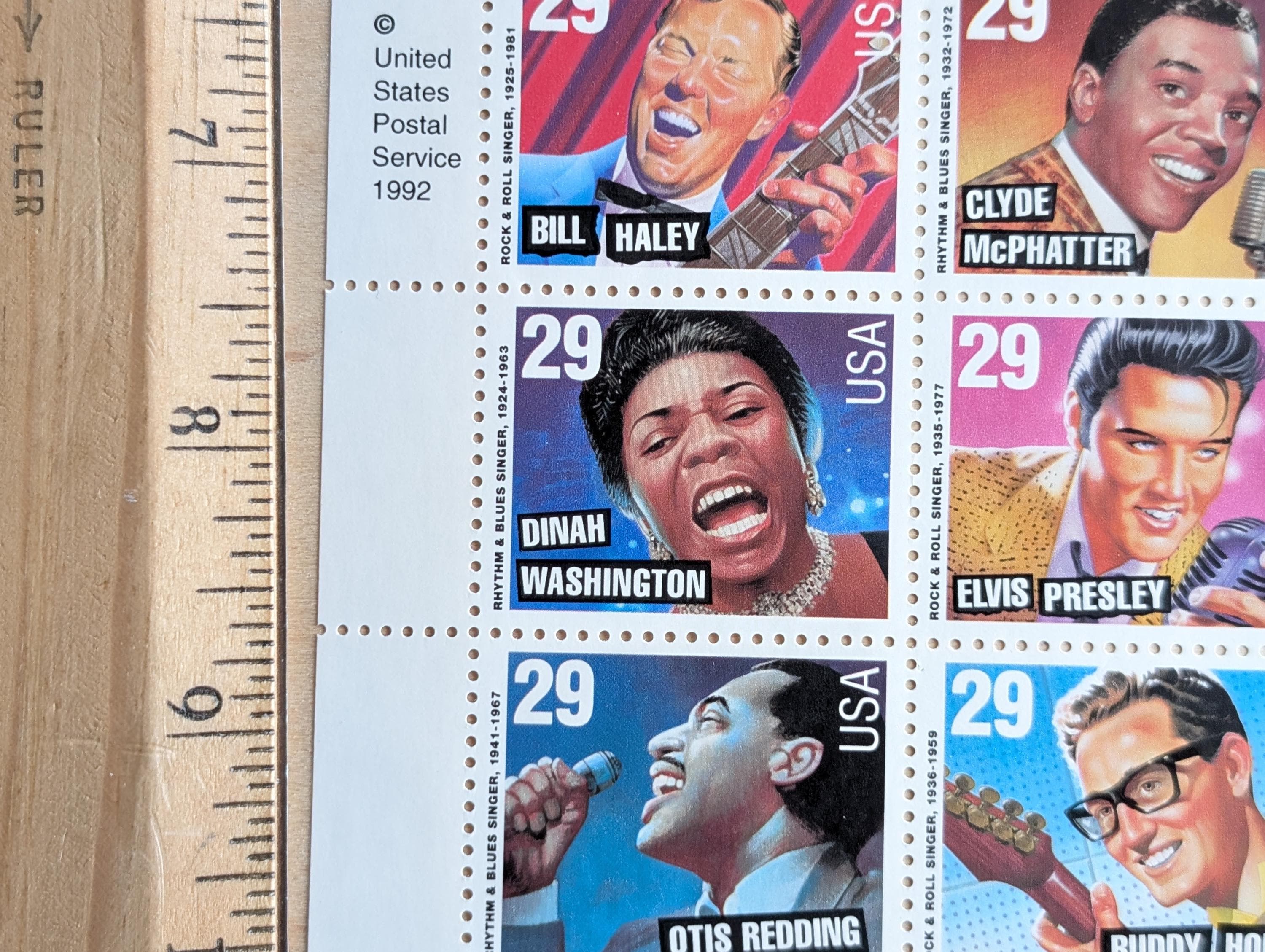 Sheet of 35 Rock and Roll/rhythm and Blues Stamps, 1993, Legends of ...