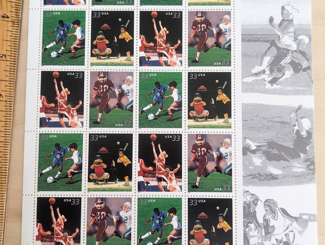 Sheet of 20 Youth Team Sports Stamps, Unused US Postage Stamps, 1999 ...
