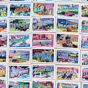 Choose Your State Greetings From. . . Vintage Style Postcard Postage ...