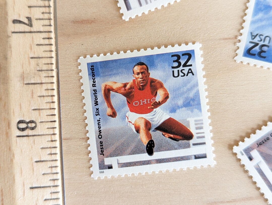 5 Jesse Owens Stamps, 32 Cent, 1998, 1930s Celebrate the Century ...