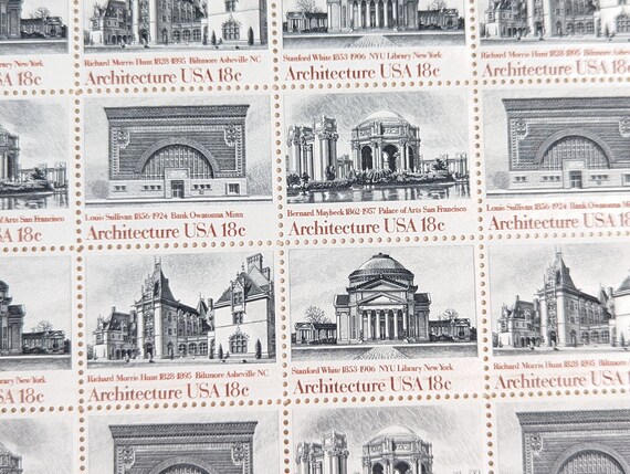 Sheet of 40 Architecture 1981 18 Cent US Postage Stamps - Etsy