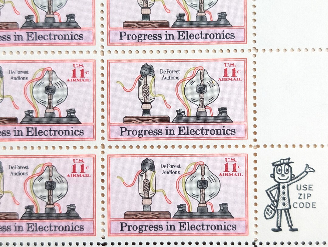 Sheet of 50 Progress in Electronics Stamps, 1973 Unused Postage Stamps ...
