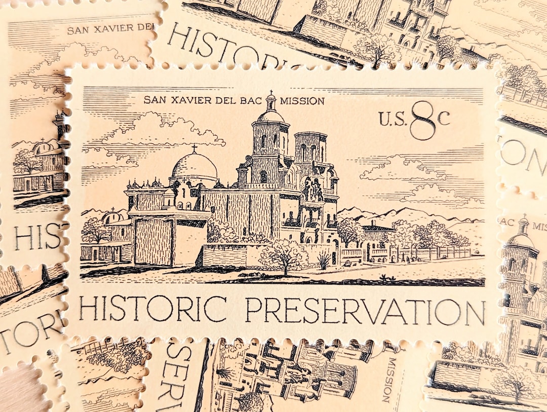 10 San Xavier Del Bac Mission Stamps, Historic Preservation, 1971 ...