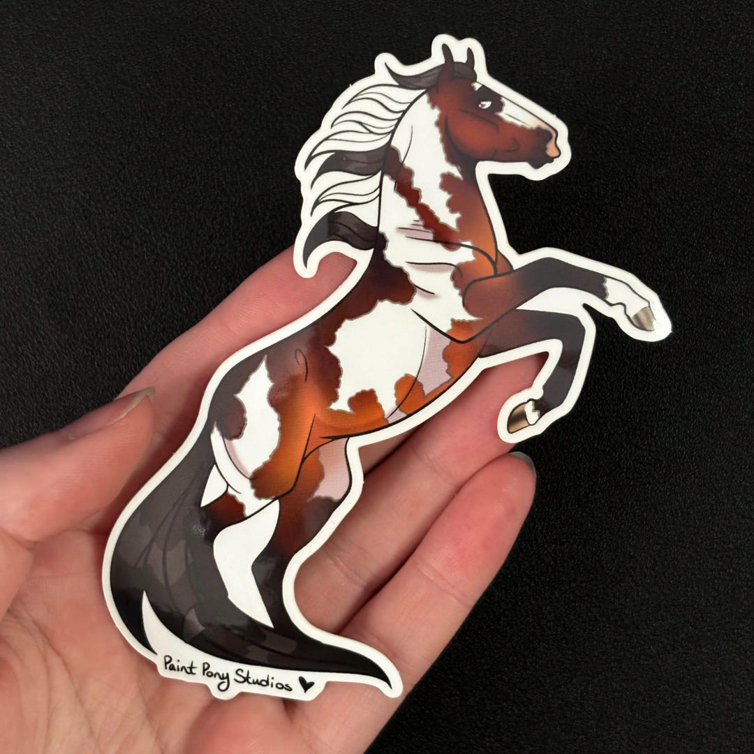 Bay Pinto Mustang Horse Waterproof Vinyl Sticker | Horse Lover Gift - Etsy