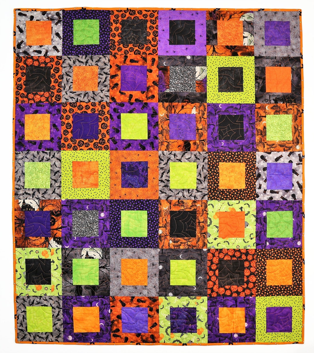 Spooky Halloween Quilt Handmade Modern Patchwork Throw Quilts - Etsy