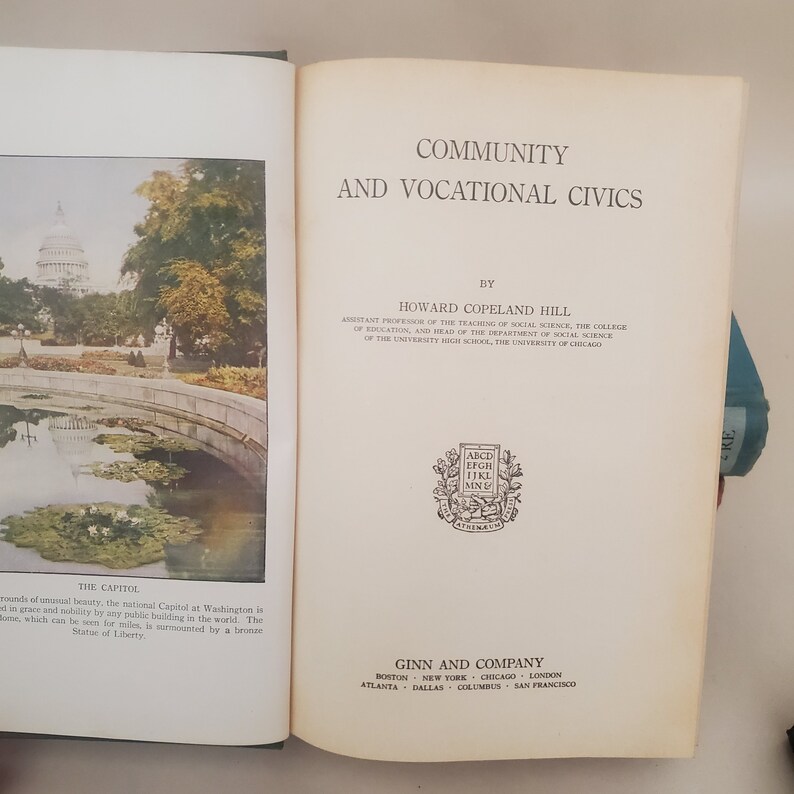 American Civics Vintage Textbook School Books Hardcover Stacked Books ...