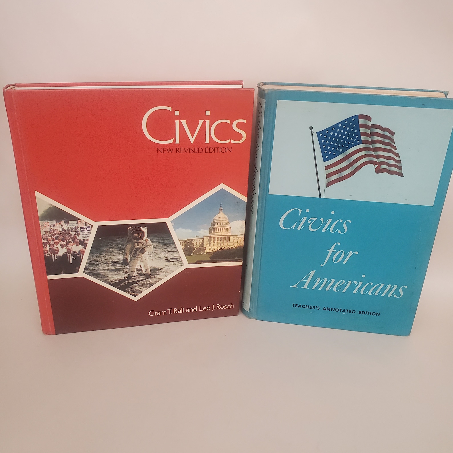 American Civics Vintage Textbook School Books Hardcover Stacked Books ...