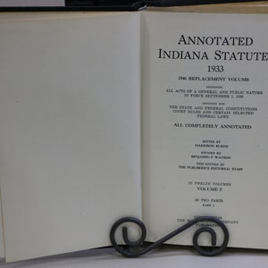 Black Indiana Law Books | Burns Indiana Statutes Annotated 1933 - Big ...