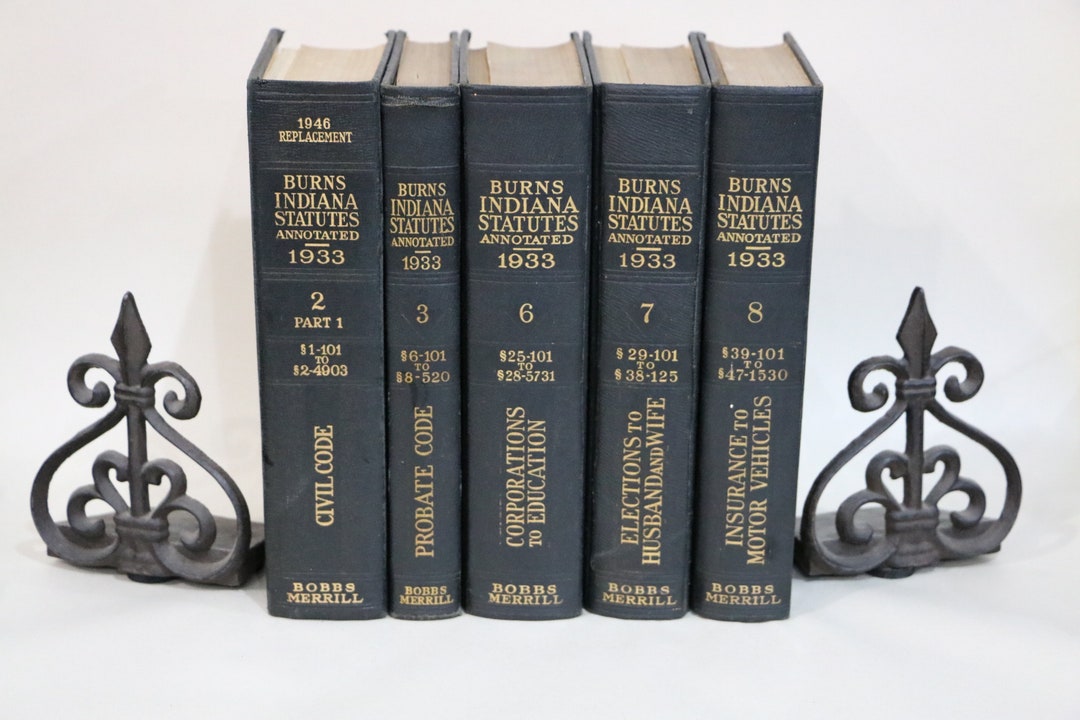 Black Indiana Law Books | Burns Indiana Statutes Annotated 1933 - Big ...