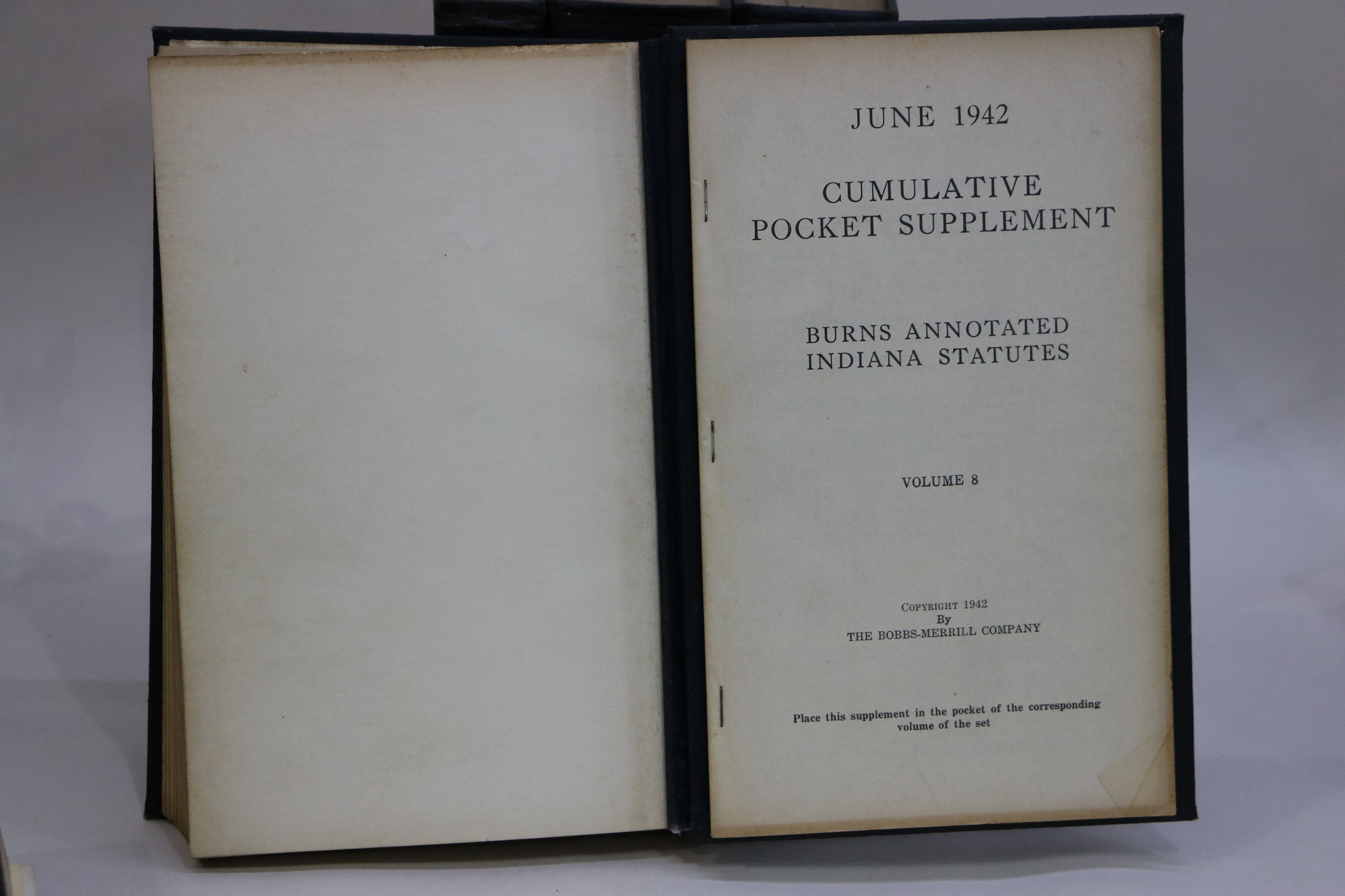 Black Indiana Law Books | Burns Indiana Statutes Annotated 1933 - Big ...