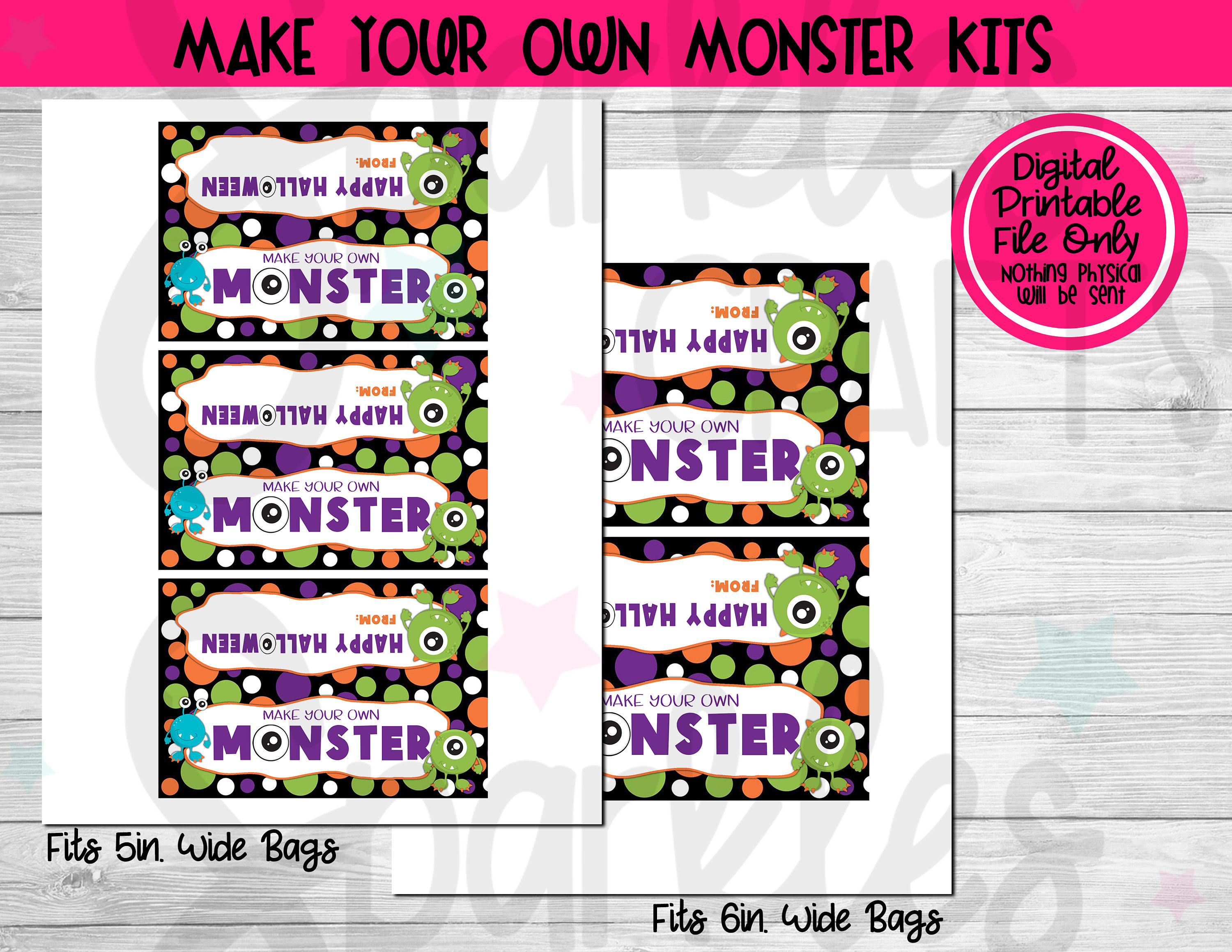 Make Your Own Monster Play Dough Kits|instant Download for Halloween ...