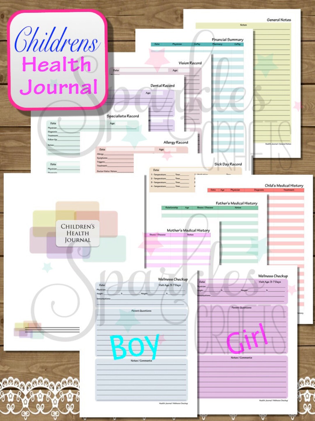 Children's Health Journal, Doctor Appointment Tracker, Medical ...