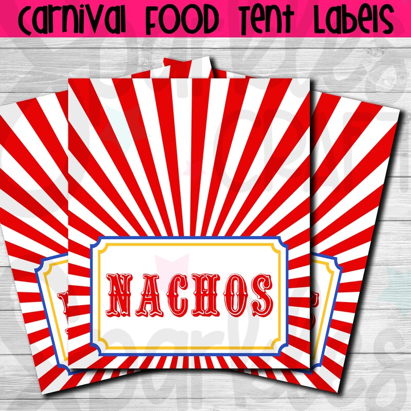 Carnival Food Labels - Etsy