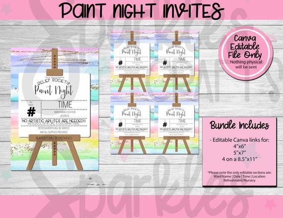 Paint Night Invite Relief Society Paint Night Activity - Etsy