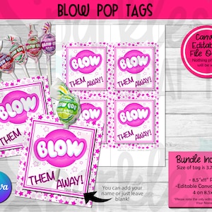 Blow Pop Tags | Blow Them Away | INSTANT EDITABLE DOWNLOAD | Team Gift ...