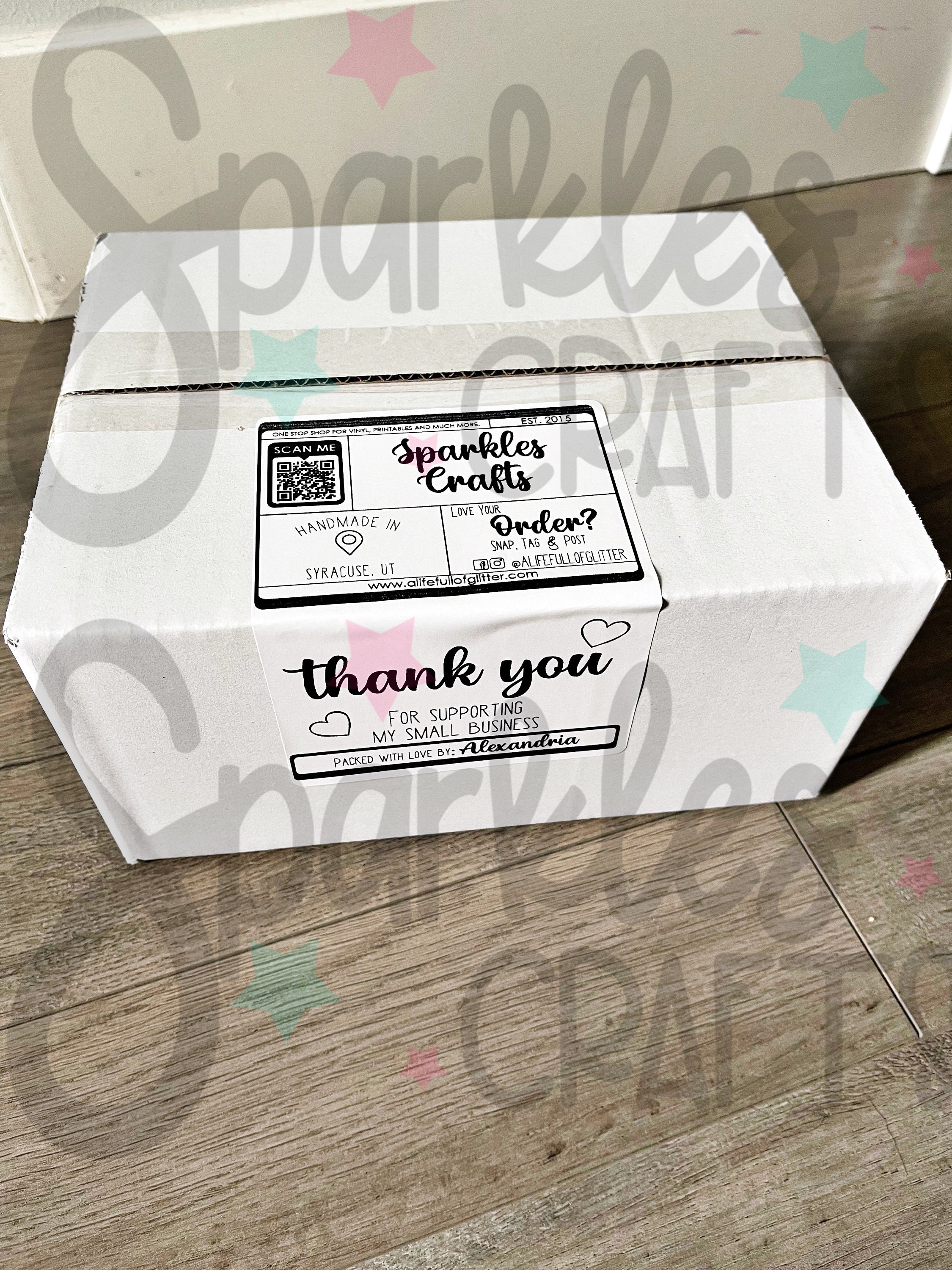 FULLY Editable Business Box Sticker | Thermal Sticker PNG Download ...