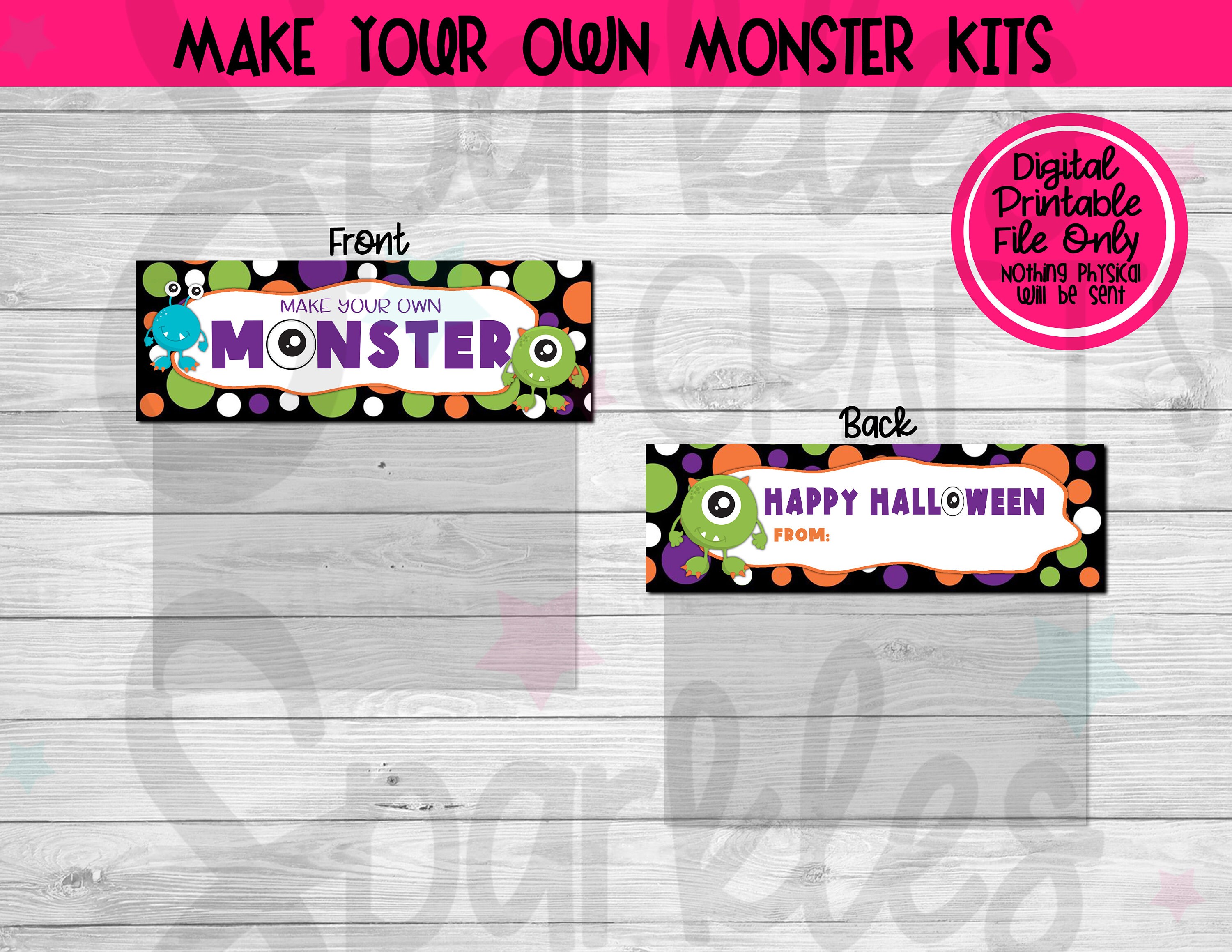 Make Your Own Monster Play Dough Kits|instant Download for Halloween ...