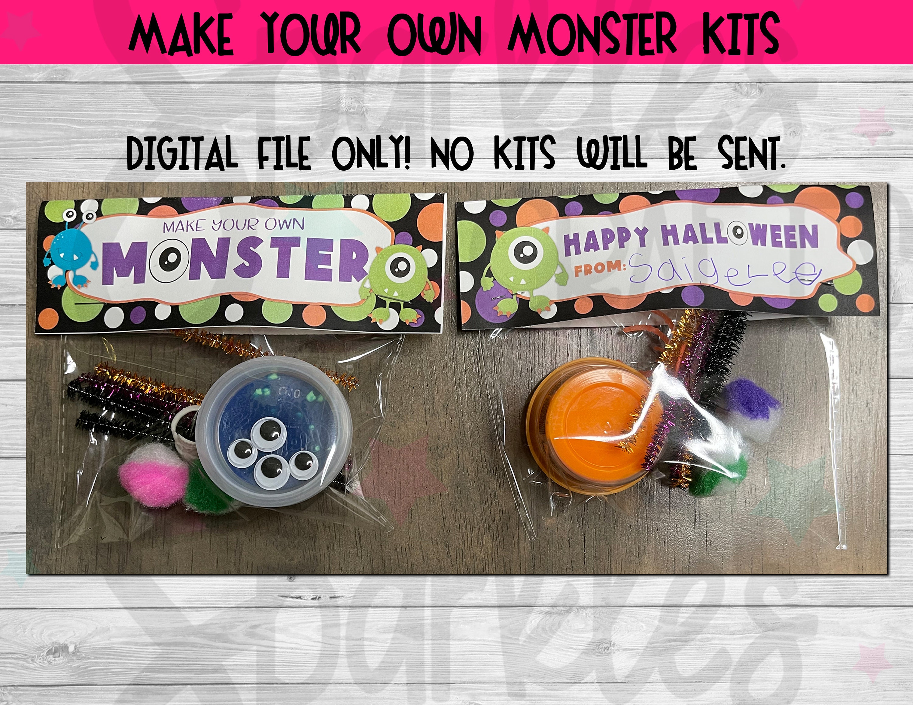 Make Your Own Monster Play Dough Kits|instant Download for Halloween ...
