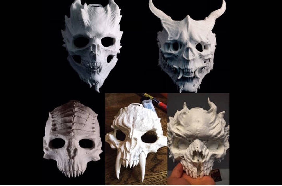 Paint Your Own/blank Arcane Collectors Skull Mask Set - Etsy