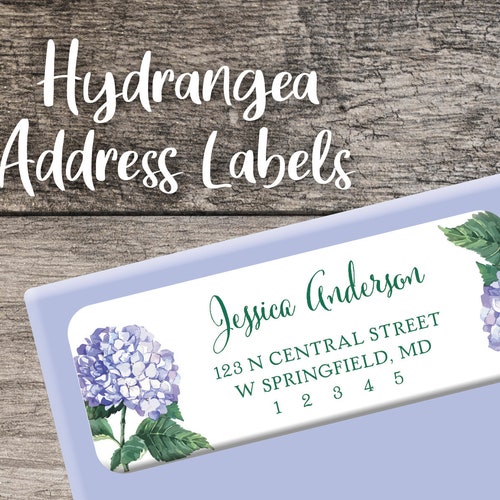 Hydrangea Return Address Labels 001 Spring Flowers Label - Etsy