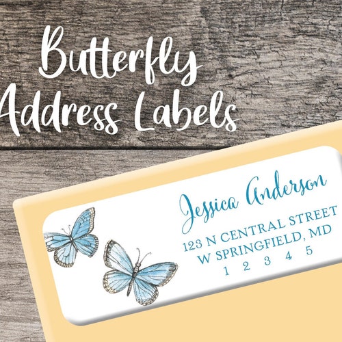 Butterfly Address Labels Personalized Butterfly Return - Etsy