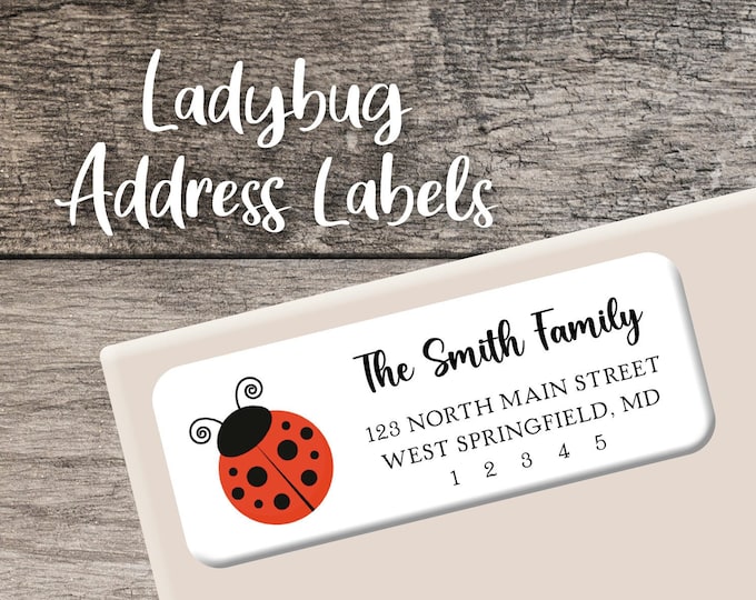 Ladybug Address Labels Custom Everyday Personalized Insect Lady Bug ...