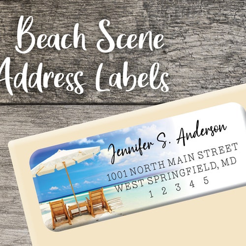 Beach Address Label Tropical Return Address Label - Etsy