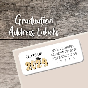 Graduation Return Address Labels, Class of 2024 Label, Personalized ...