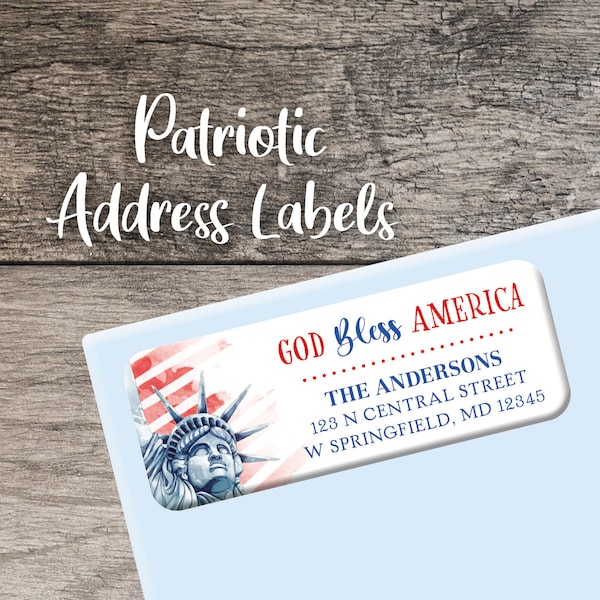 Patriotic Personalized Address Labels - Etsy