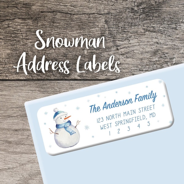 Snowman Labels - Etsy